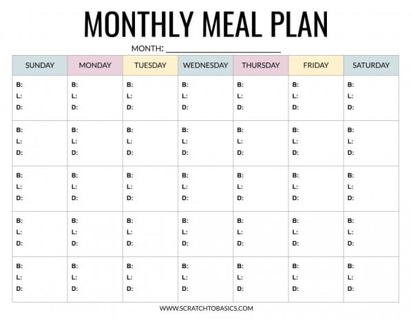 Downloadable Monthly Meal Planner Template Excel Master Template Downloadable Monthly Meal Planner Template Excel Master Template